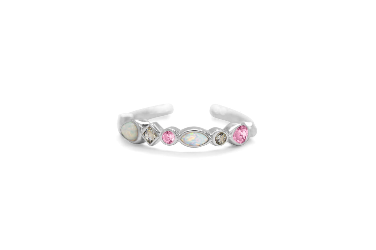 Pretty in Pink - GEMSTONE CLUSTER STACKING RING – Stia Jewelry