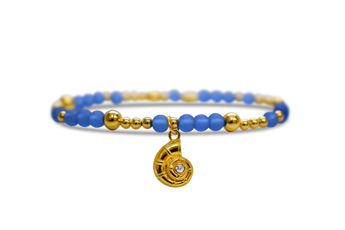 Peri Spiral Shell - Seaglass Stretch (Gold) – Stia Jewelry